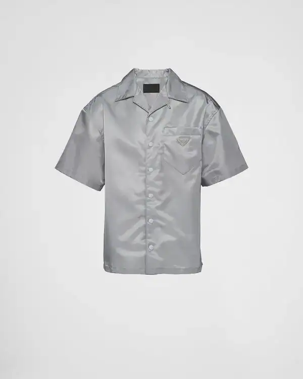 PRADA 半袖シャツ グレー I Prada Short-Sleeved Re-Nylon Shirt - Marble Gray | Editorialist